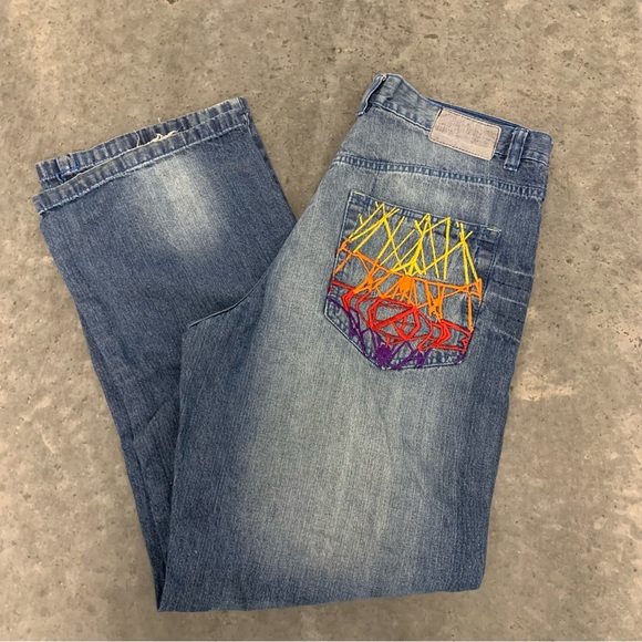 mecca | Jeans | Retro Mecca Since Day One Relaxed Fit Wide Leg Blue ...